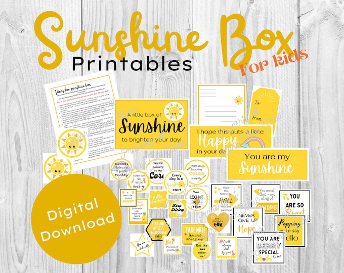 Sunshine Box Tags PRINTABLE instant Download by Lindi Haws of Love the ...