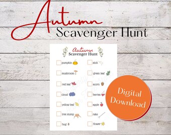 Autumn Scavenger Hunt Nature Hunt Nature Game Forest - Etsy