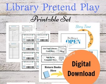 Library Pretend Play Printable Set - Etsy