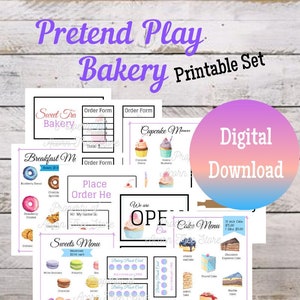 Pretend Play Bakery Printable Set - Etsy