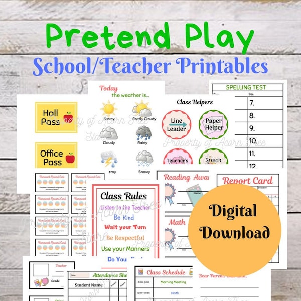 School Role Play for Kids - Etsy UK