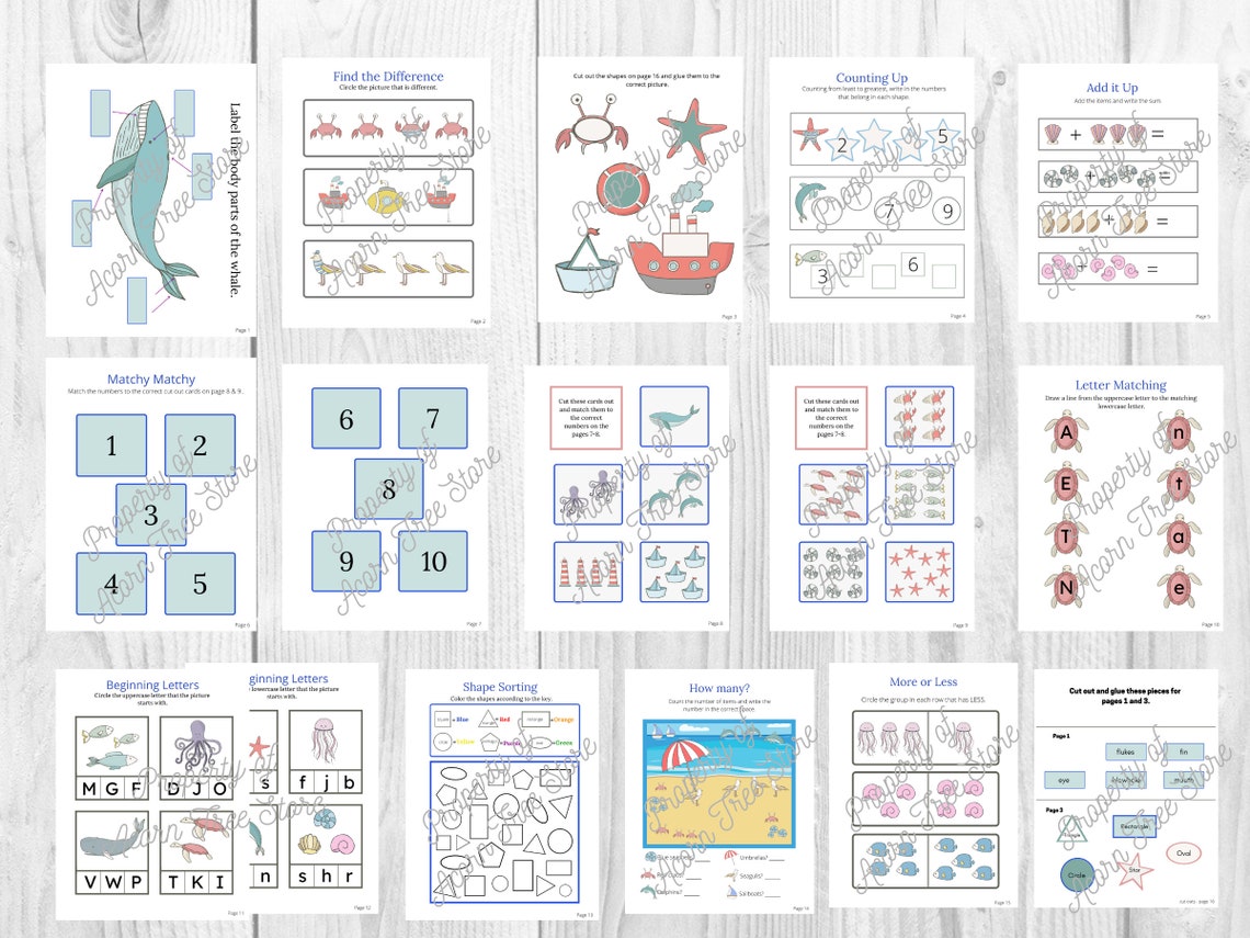 Pre-k / Kindergarten Learning Bundle - Etsy