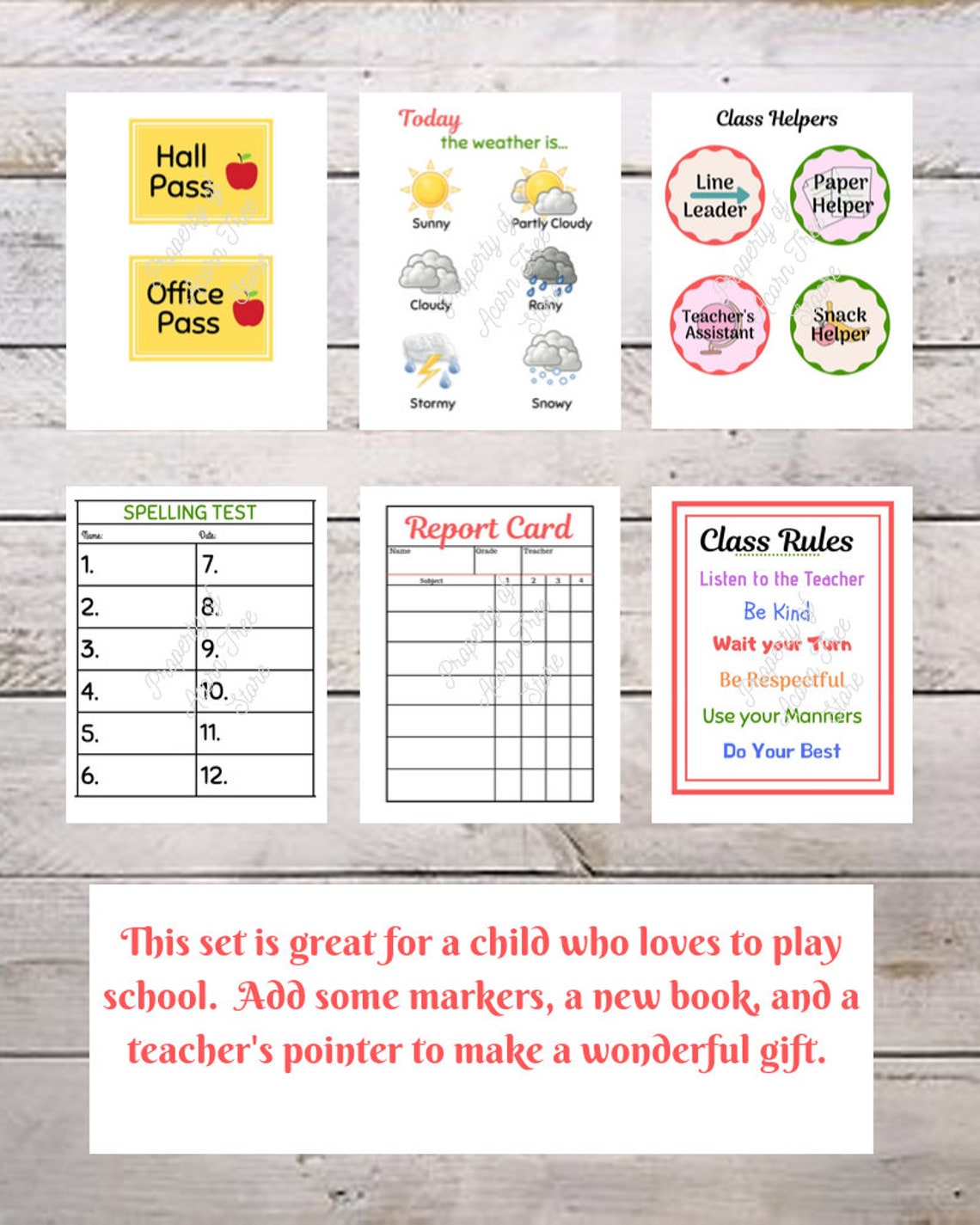School / Teacher Pretend Play Printables - Etsy Australia