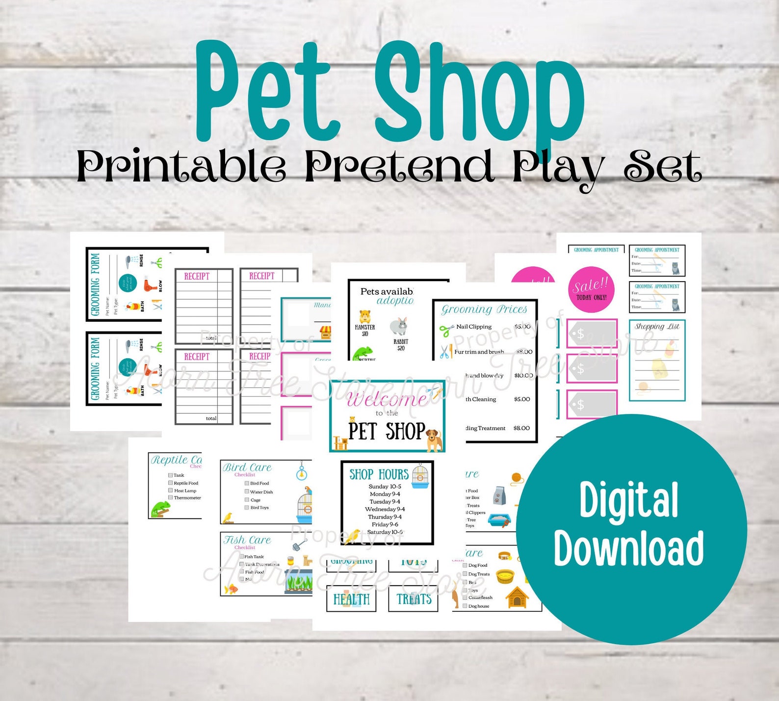 Pet Shop Pretend Play Printables - Etsy