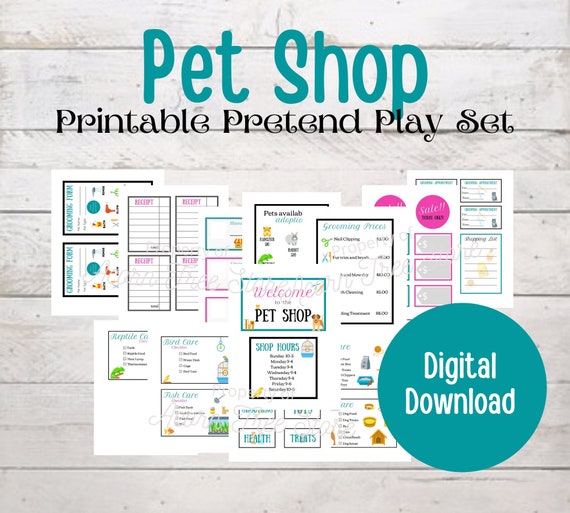 Pet Shop Pretend Play Printables - Etsy