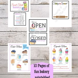 Pretend Play Bakery Printable Set - Etsy