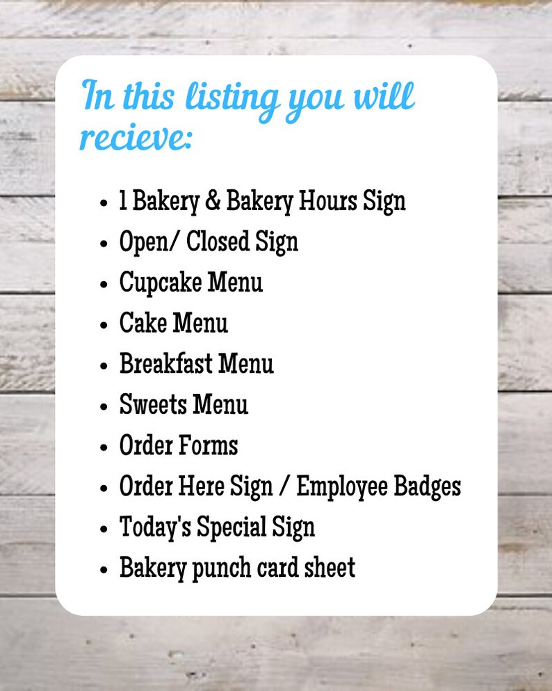 Pretend Play Bakery Printable Set - Etsy