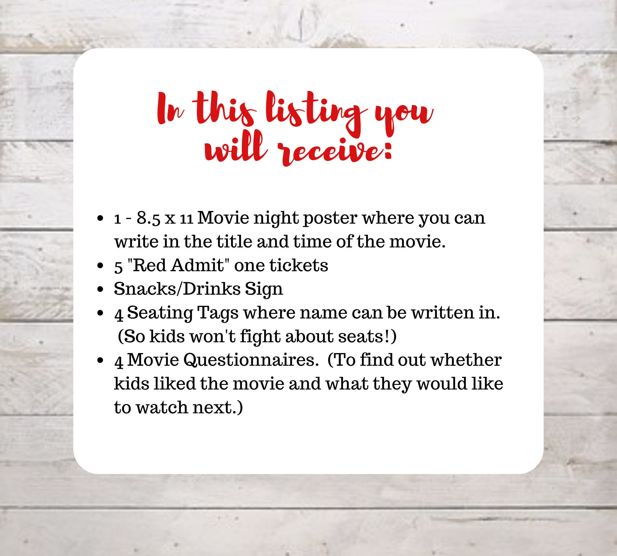 Movie Night Theme Printable Set - Etsy