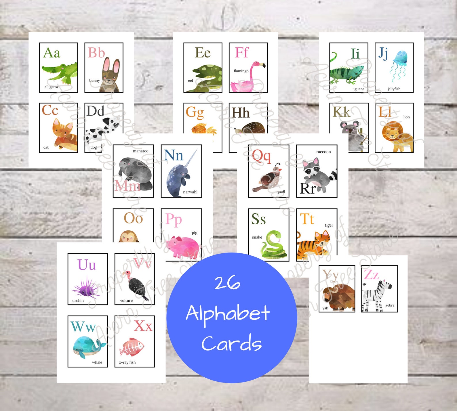 Alphabet Flash Cards - Etsy