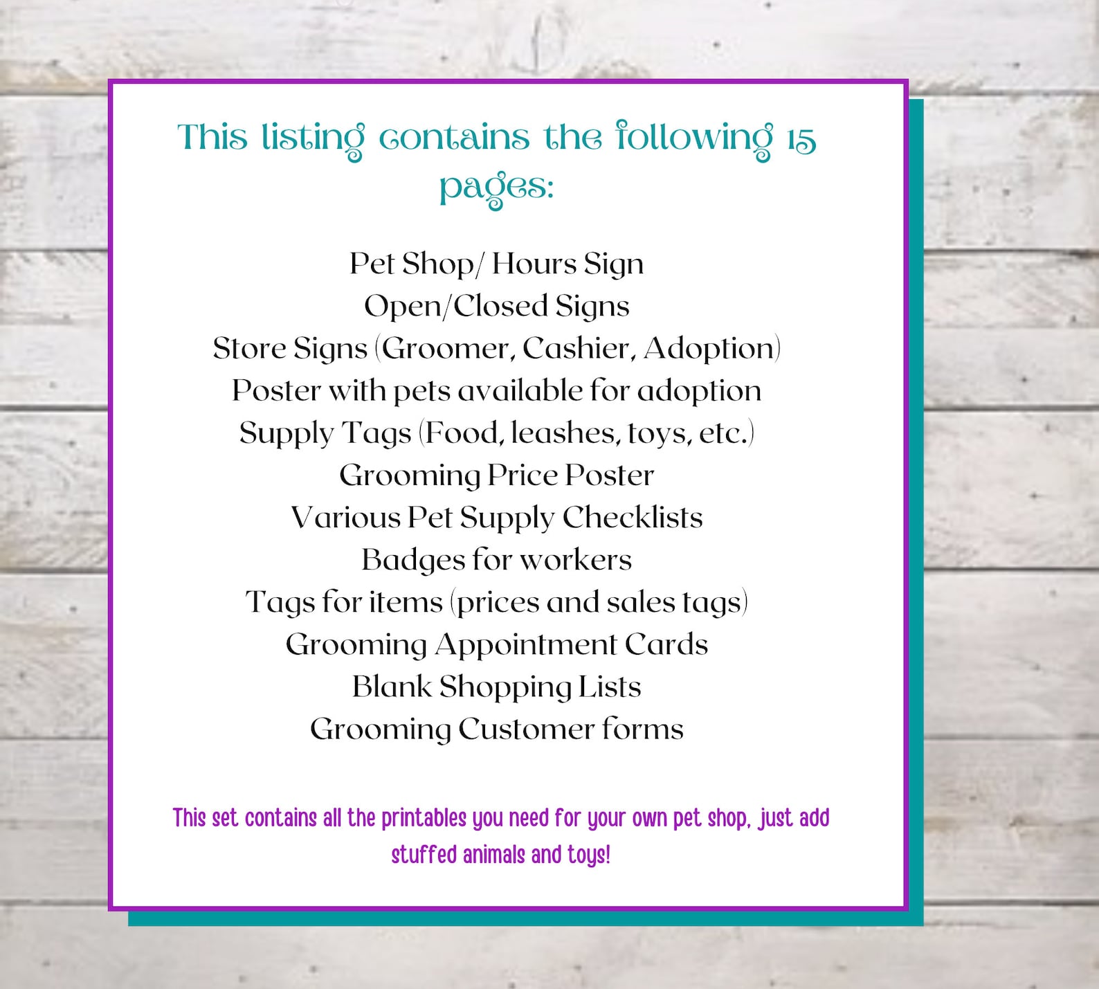 Pet Shop Pretend Play Printables - Etsy