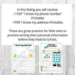 I Know My Address / Phone Number Printables - Etsy