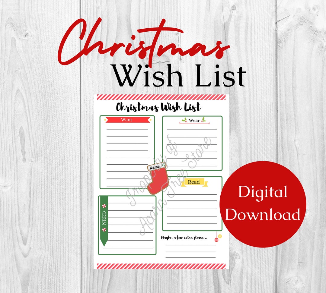 Christmas Wish List - Etsy