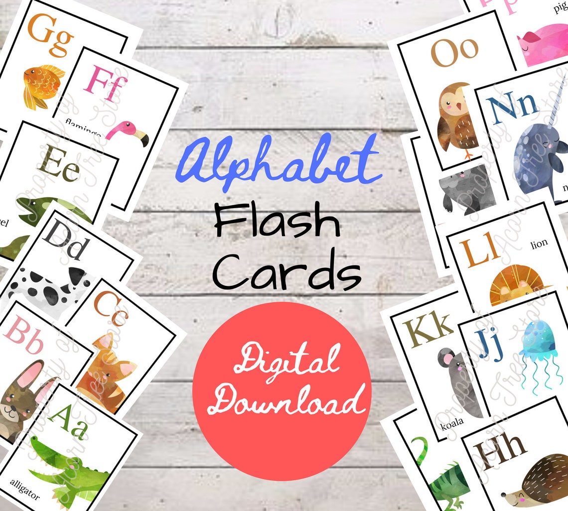 Alphabet Flash Cards - Etsy