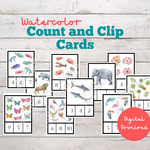 Count and Clip Cards - Etsy
