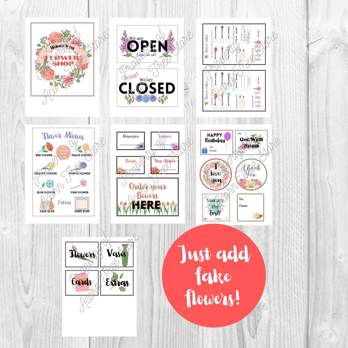 Flower Shop Pretend Play Printables - Etsy