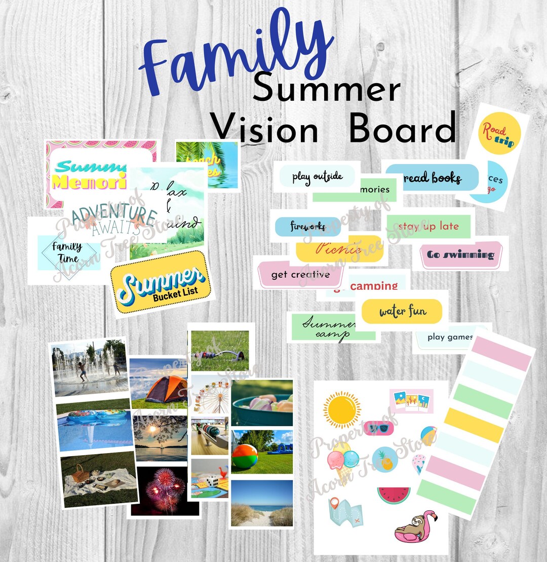 Family Summer Vision Board Printables - Etsy