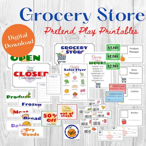 Grocery Store Dramatic Play Shopping Pretend Play | Etsy