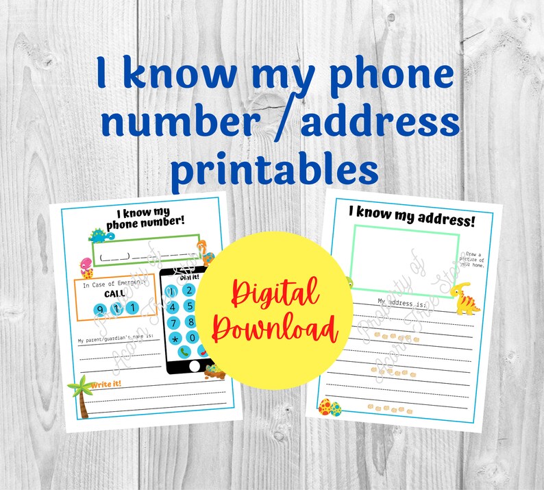 I Know My Address / Phone Number Printables - Etsy