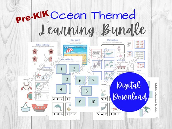 Pre-k / Kindergarten Learning Bundle | Etsy