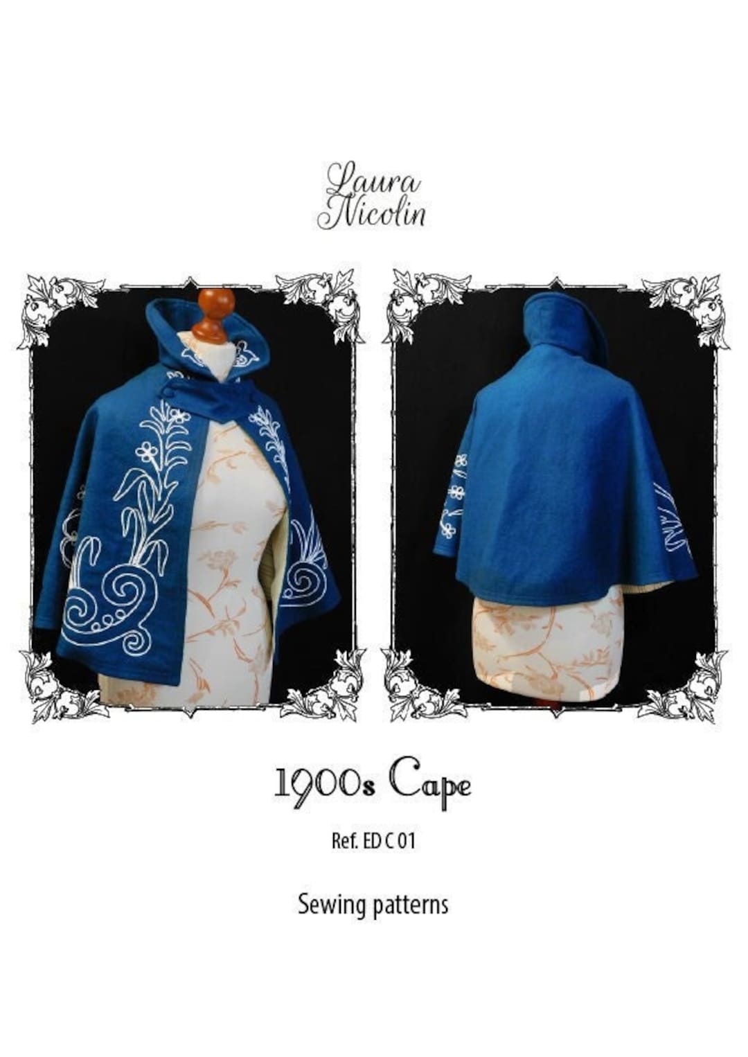 1900s Edwardian Winter Cape Patterns, Edwardian Cloak Pattern ...