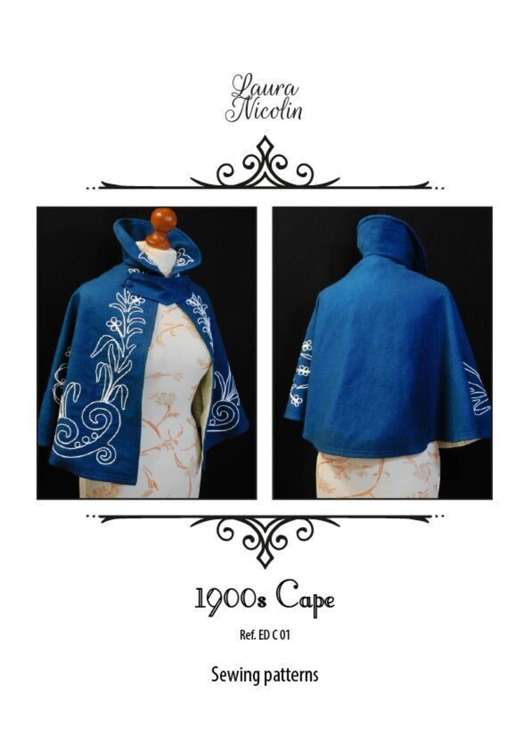 1900s Edwardian Winter Cape Patterns, Edwardian Cloak Pattern ...