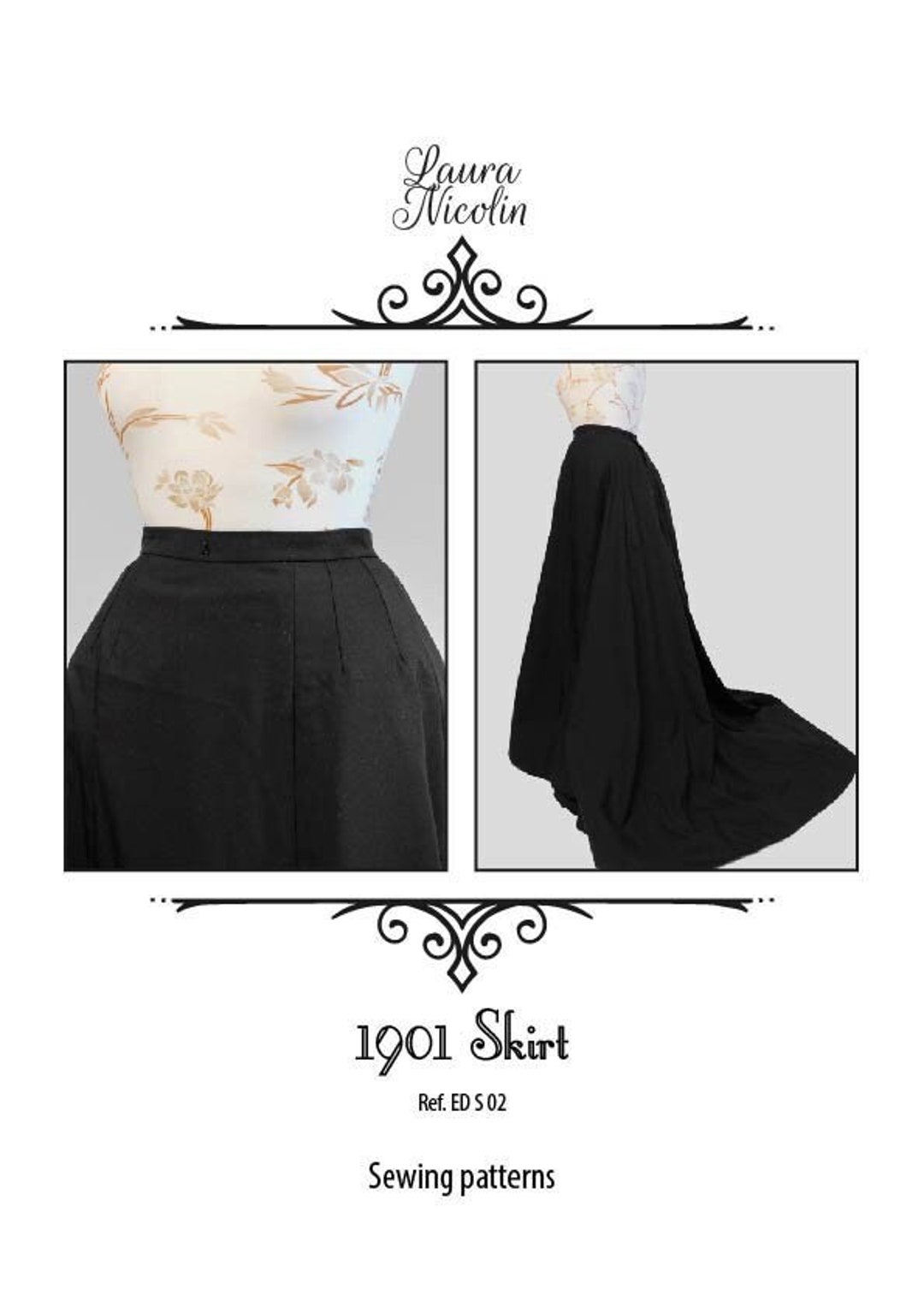 1901 Edwardian Mourning Skirt, PDF Sewing Patterns, Edwardian Mourning ...