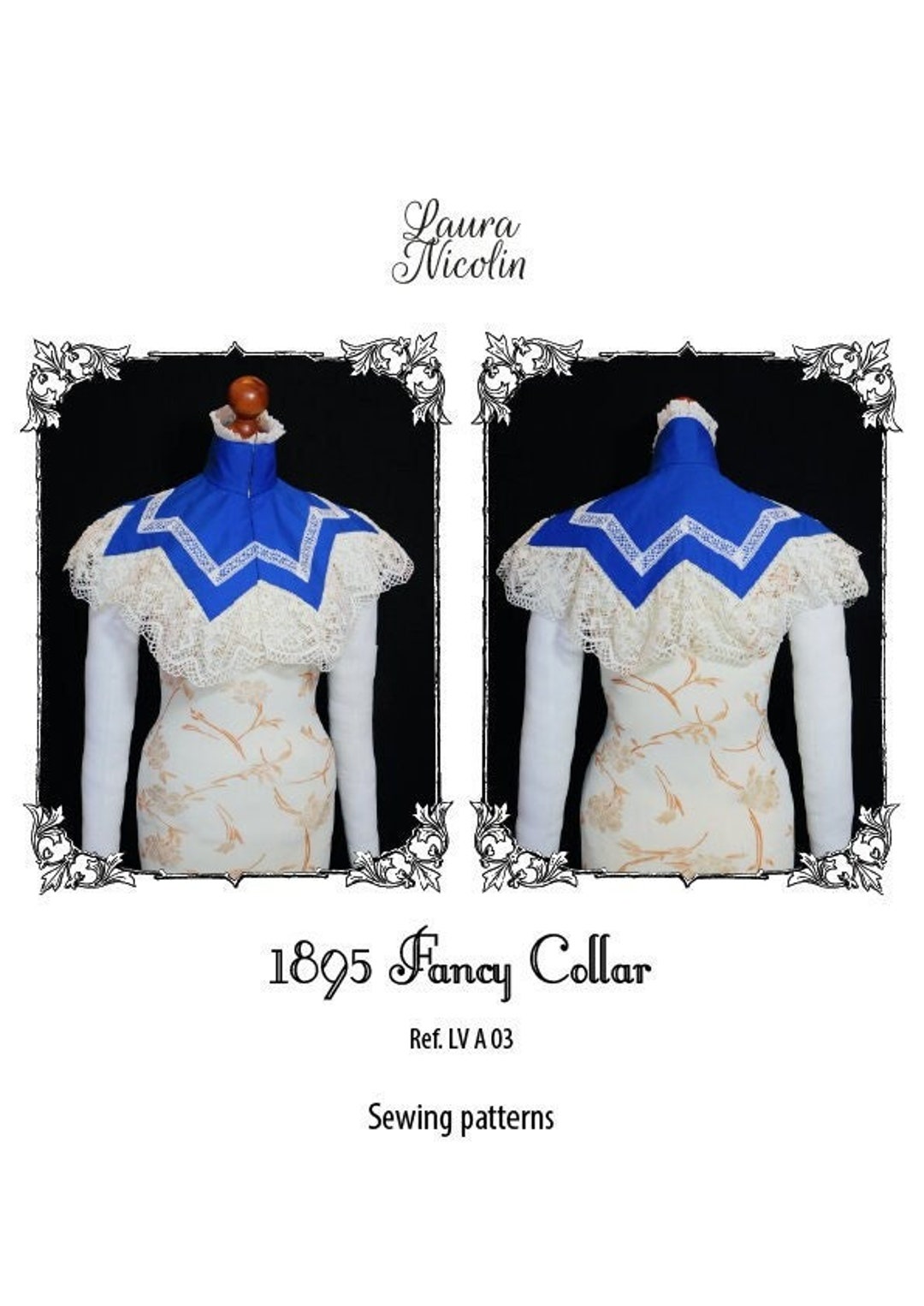 1895 Fancy Victorian Collar Historical Pattern, Victorian Cape Pattern ...