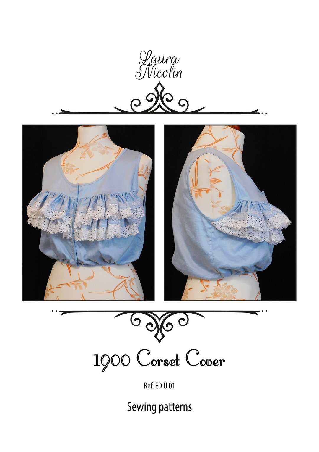 Digital Download Edwardian Corset Cover, Historical Underwear ...