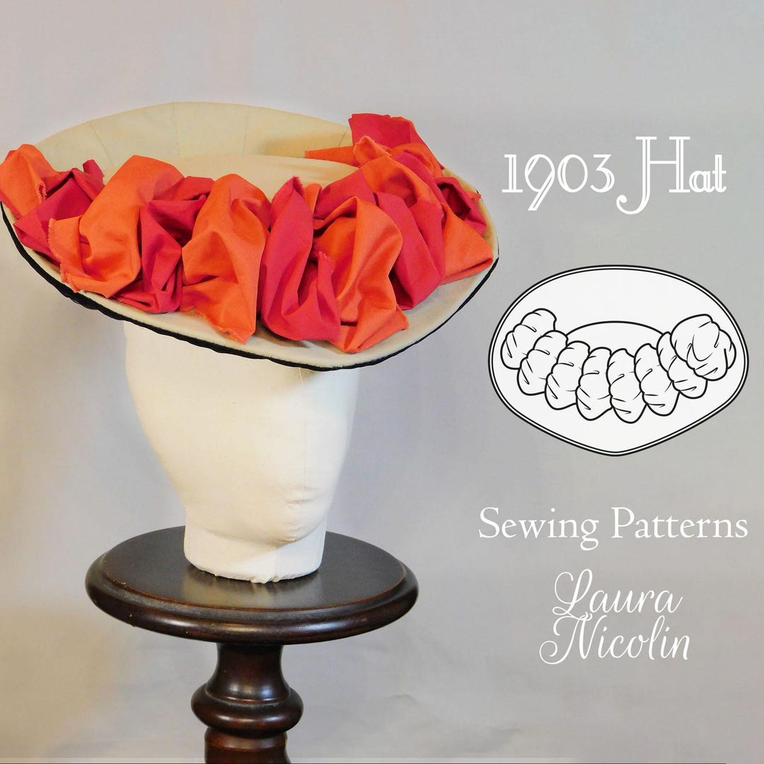 1903 Edwardian Hat PDF Sewing Patterns, Victorian Floral Hat, Victorian ...