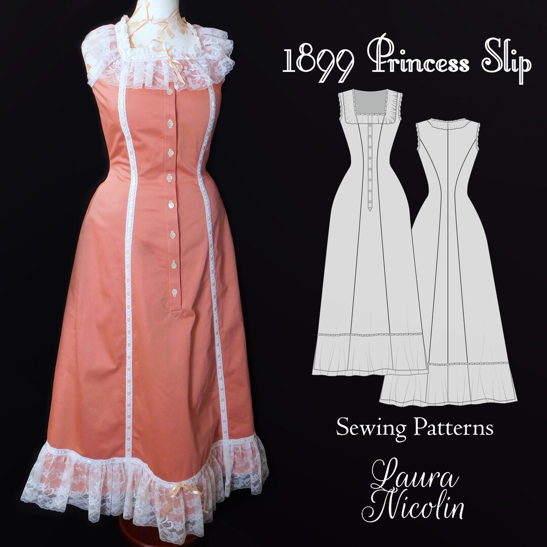 1899 Princess Slip Pattern, Late Victorian Edwardian Petticoat ...
