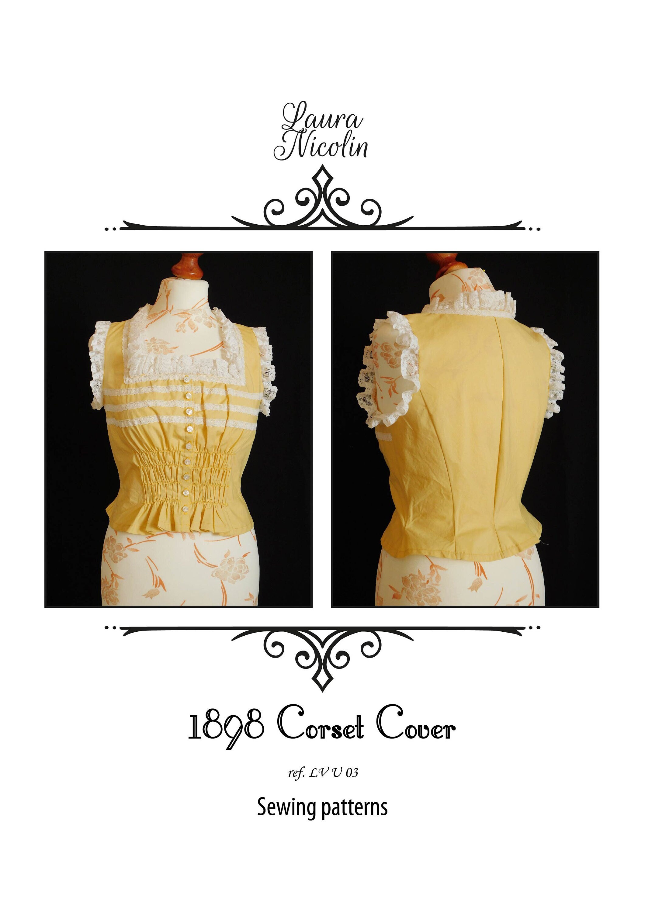 Digital Download Victorian Corset Cover Historical Underwear - Etsy