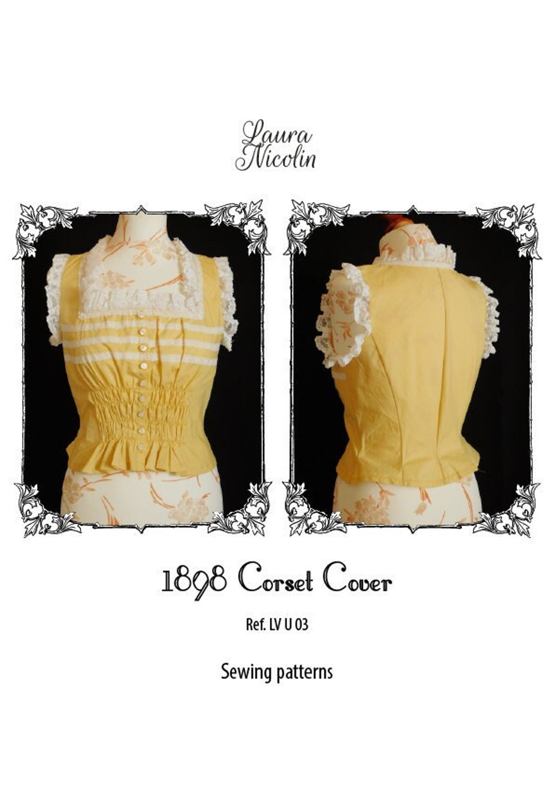 Digital Download Victorian Corset Cover, Historical Underwear ...