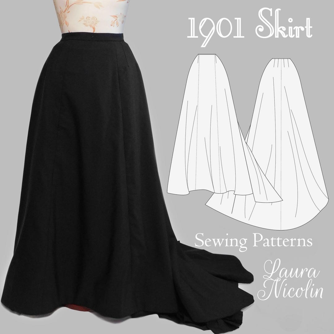 1901 Edwardian Mourning Skirt, PDF Sewing Patterns, Edwardian Mourning ...
