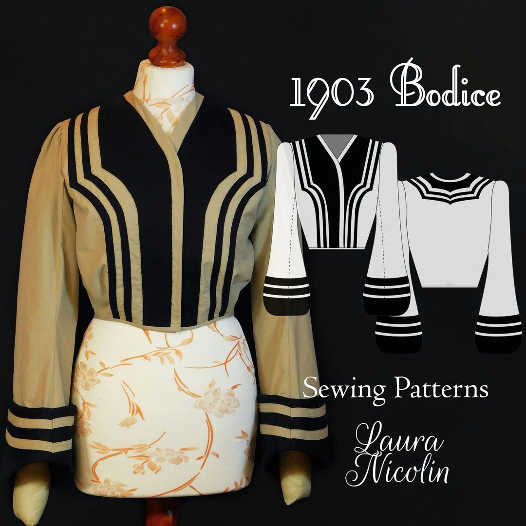 1903 Edwardian Bodice, Victorian Blouse, Autumn Edwardian Shirt, Period ...