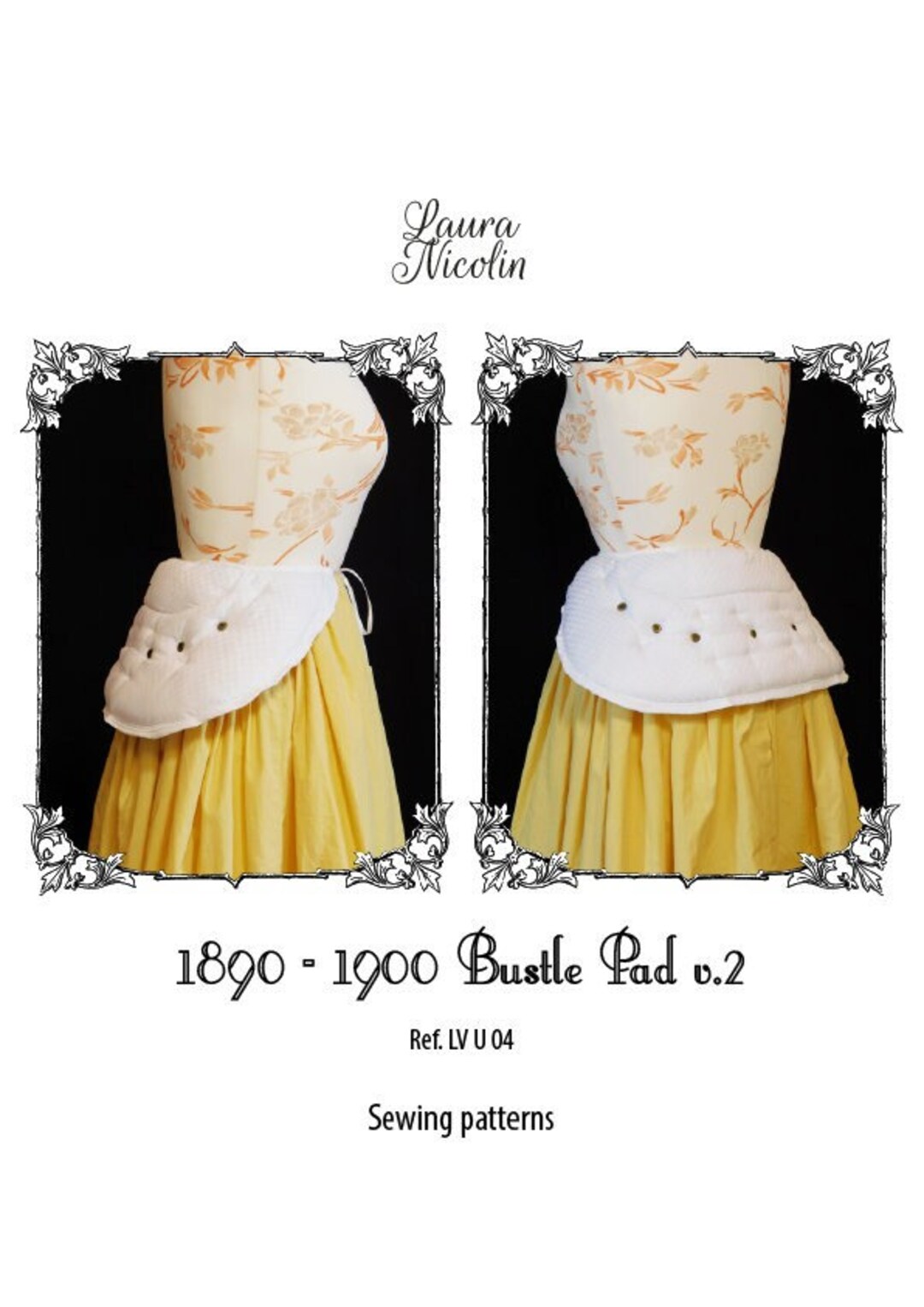 Victorian Bustle Pad V.2 Sewing Patterns, Victorian Petticoat Sewing Patterns, Victorian ...
