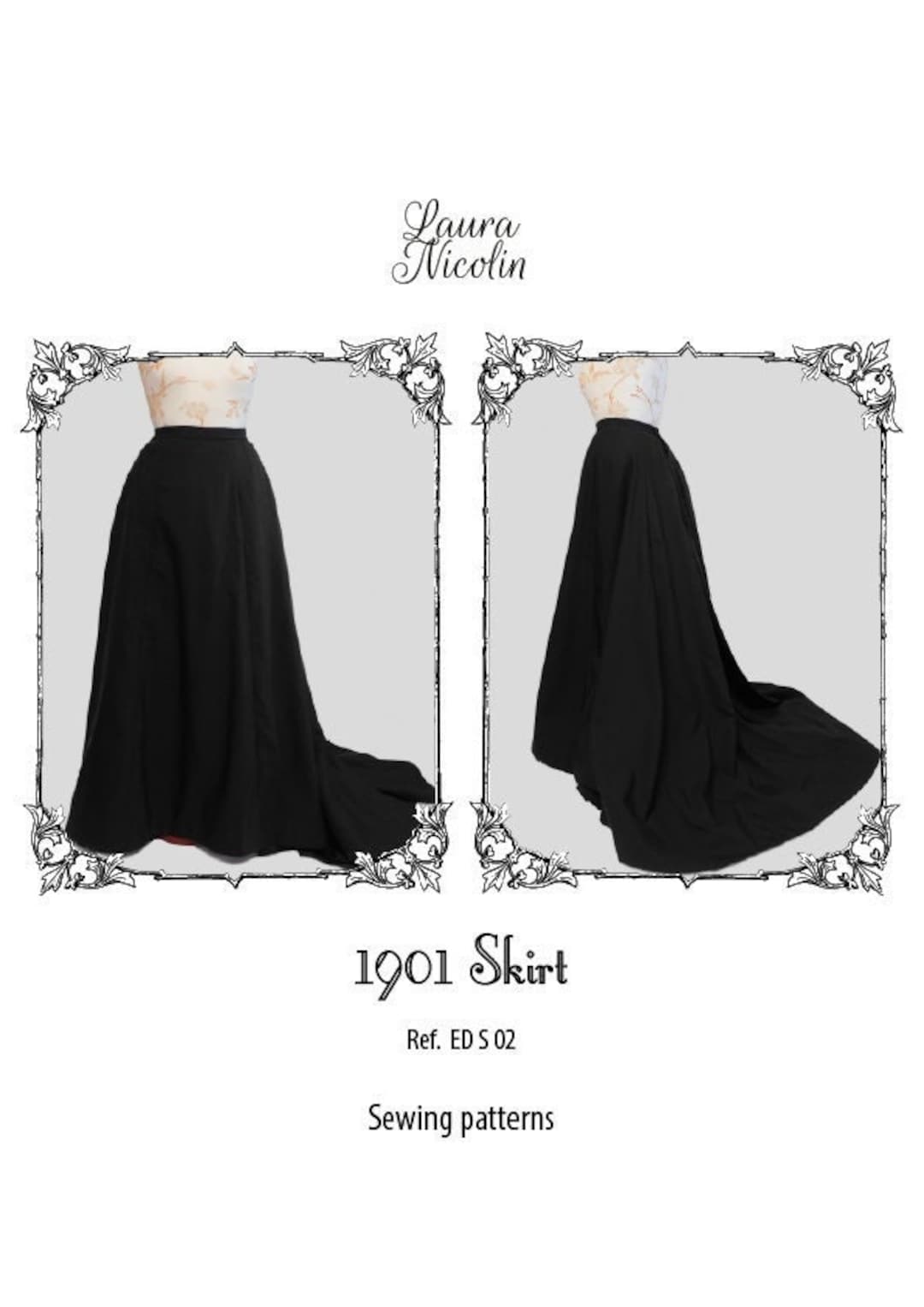 1901 Edwardian Mourning Skirt, PDF Sewing Patterns, Edwardian Mourning ...