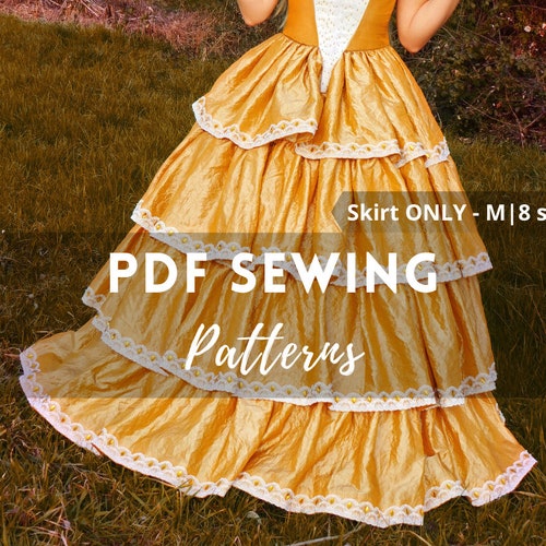 Split Skirt With Ruffled Underskirt / 19th Century Skirt | Etsy