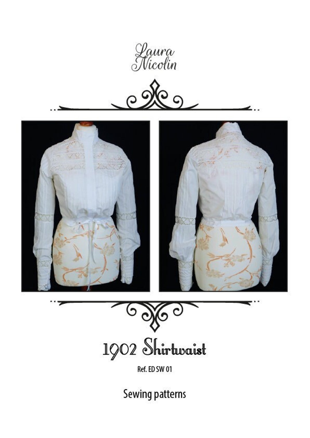 1902 Edwardian Summer Shirtwaist, Digital Download Victorian Blouse ...