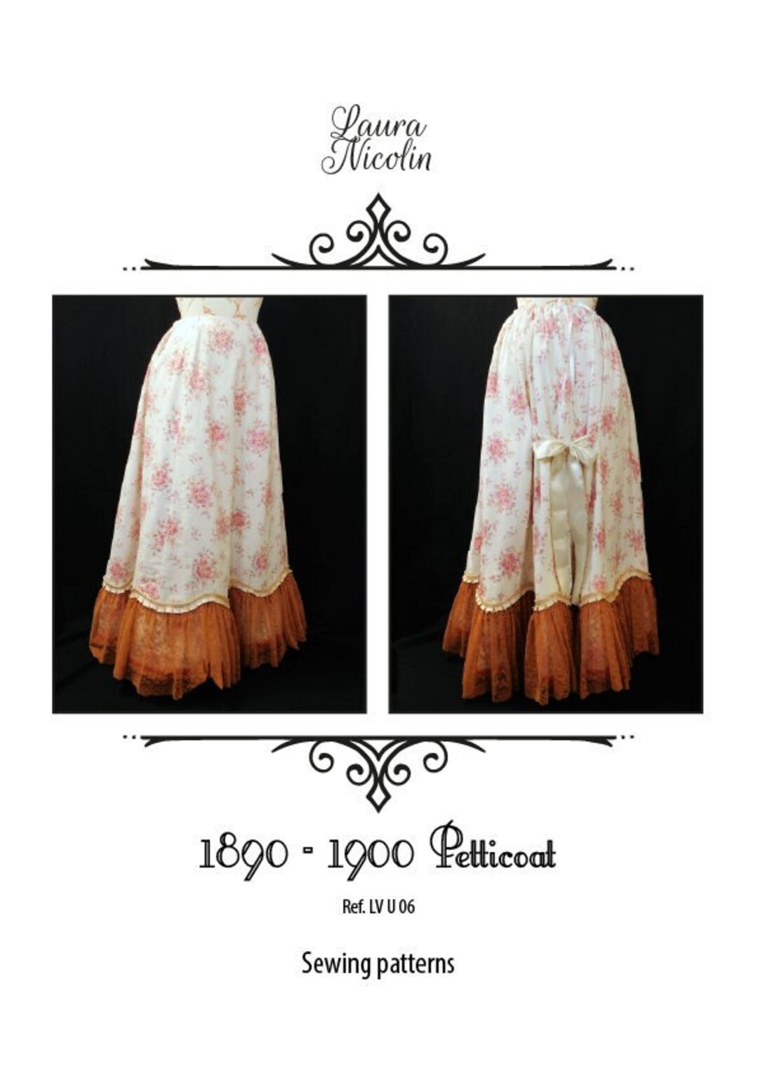 1890 1900 Petticoat Pattern, Late Victorian Edwardian Petticoat Pattern, Late Victorian ...