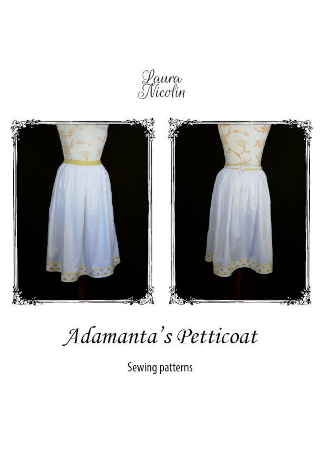 1780s Petticoat for Fantasy Redingote Dress Pattern, Medieval Fantasy Petticoat, 1780 Fashion ...