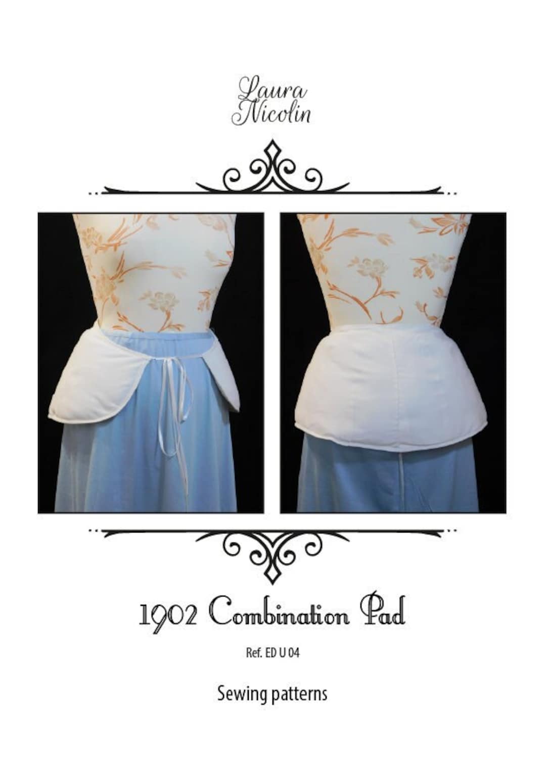 1902 Combined Bustle and Hip Pad Pattern, Hip Improver, Historical ...