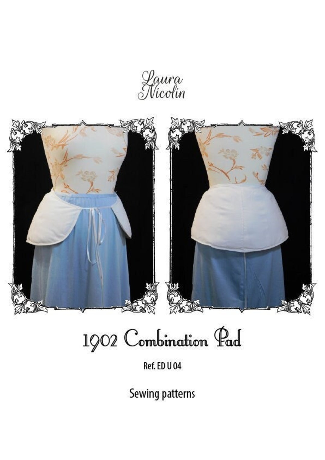 1902 Combined Bustle and Hip Pad Pattern, Hip Improver, Historical ...
