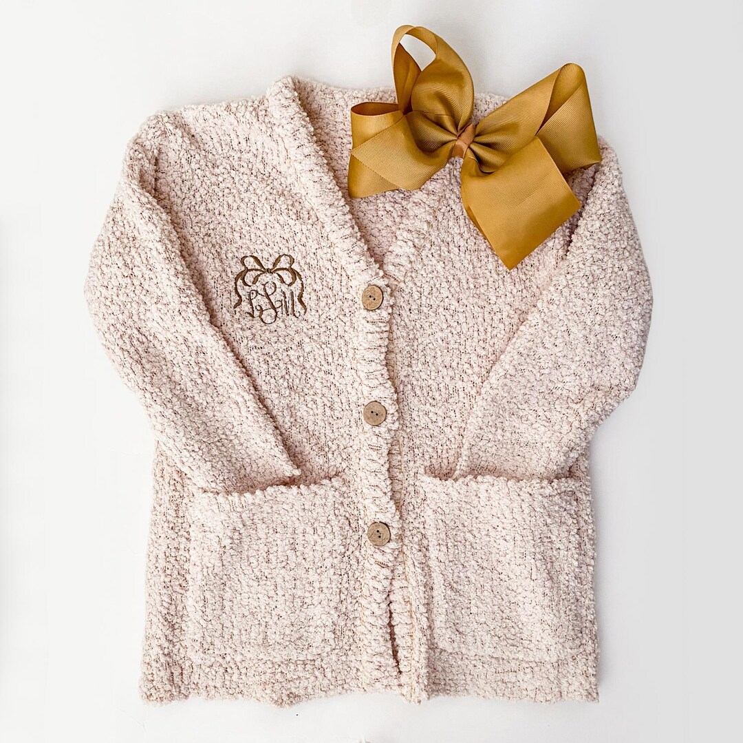 Girl's Cozy Monogrammed Customized Cardigan, Birthday Gift, Fall Photos ...
