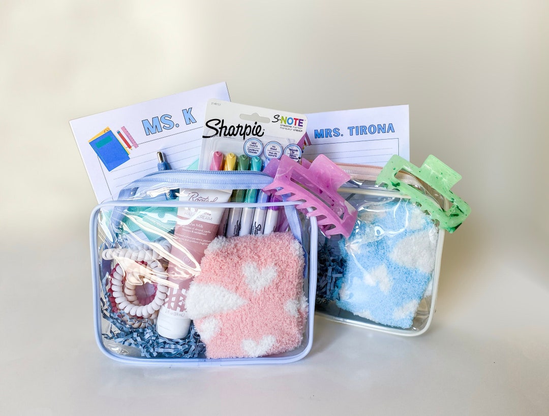 Personalized Teacher Gift Set, Custom Notepad, Sharpies, Fuzzy Socks - Etsy