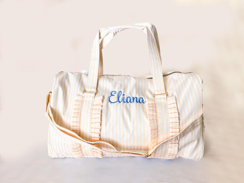 Girls' Monogrammed Duffle Bag: Pastel Sleepover Bag - Etsy