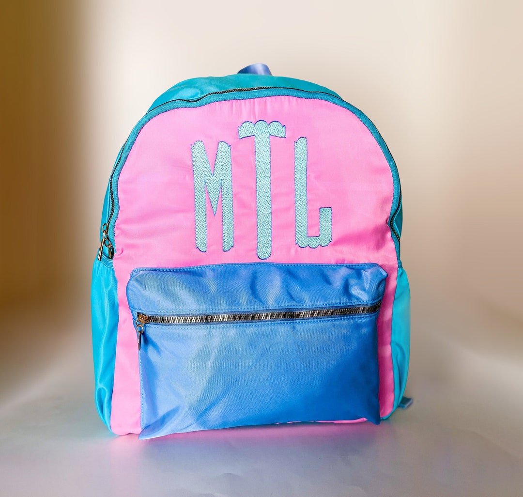 Monogrammed Color Patch Backpack, Embroidered, Custom, Back to School ...