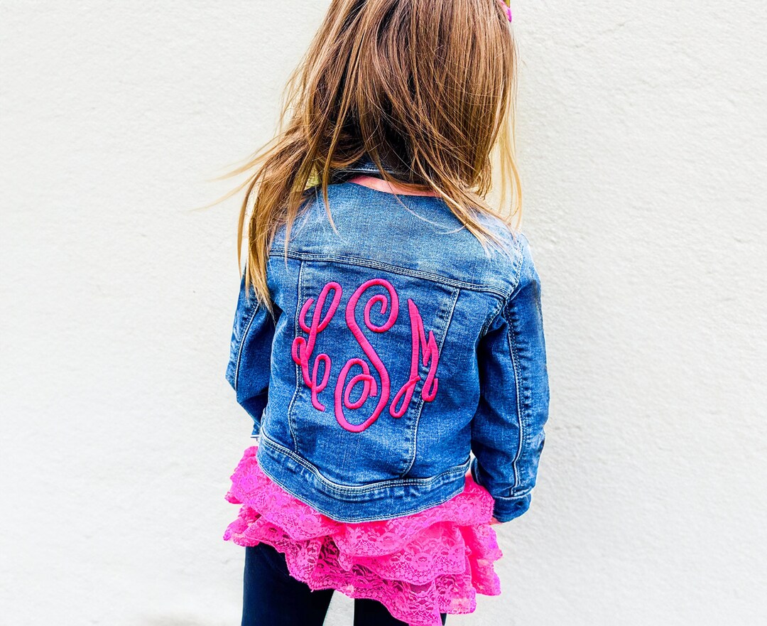 Girls Custom Embroidered Monogrammed Jean Jacket, Back to School, Fall ...