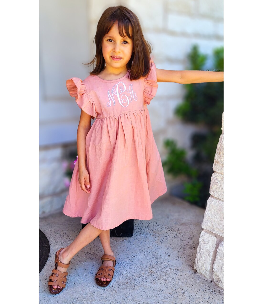 Girl's Monogrammed Dress, Summer Dress, Spring, Custom, Birthday Gift ...