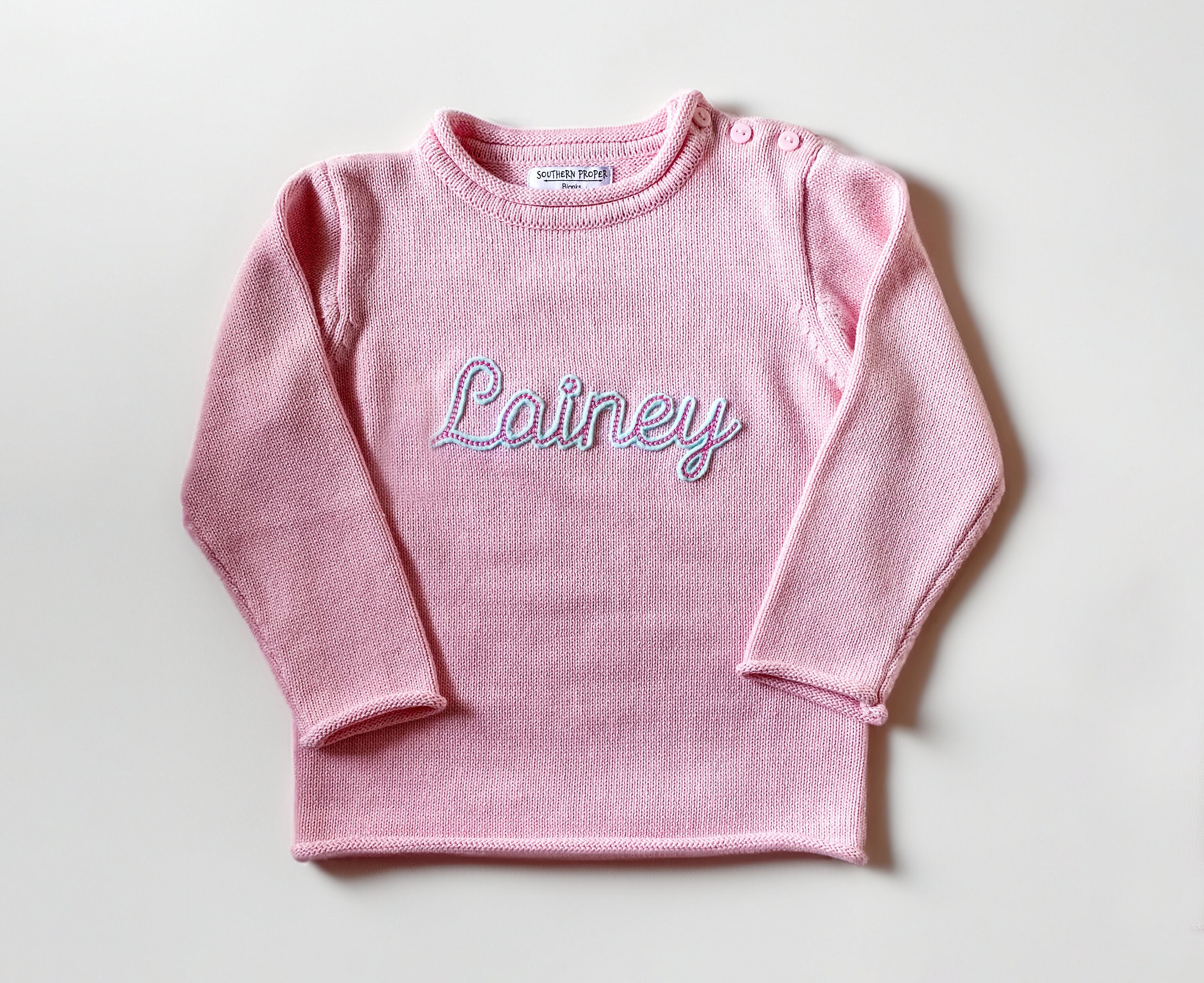 Monogrammed Felted Name Cotton Sweater: Customized Kids Rollneck - Etsy