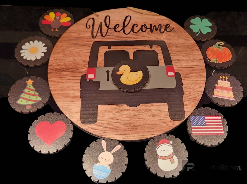 4x4 Welcome Door Sign - Etsy